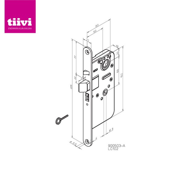 Abloy LC102 lukkorunko, ulko-oveen - Tiivi